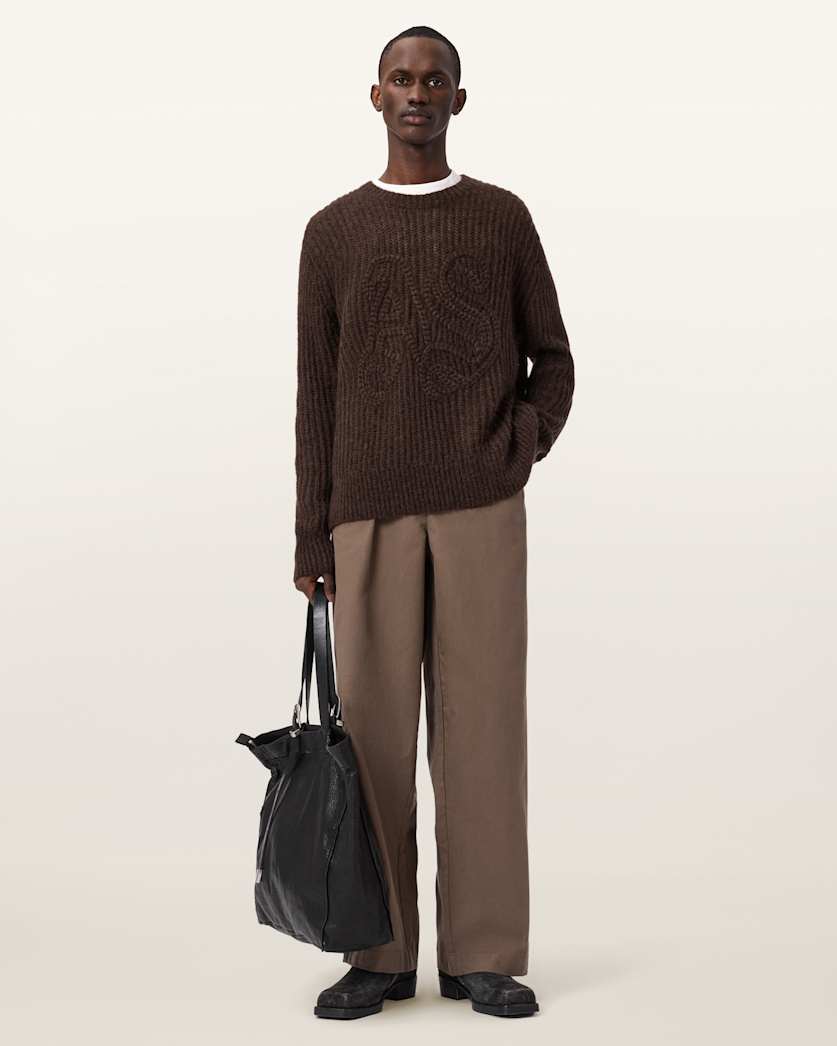 Chainy Embroidered Sweater RICH BROWN | ALLSAINTS US